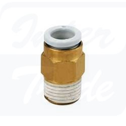 [KQ2H04-01AS] Złącza wtykowe białe - przyłączka prosta z gwintem zewnętrznym (M, R) > SMC